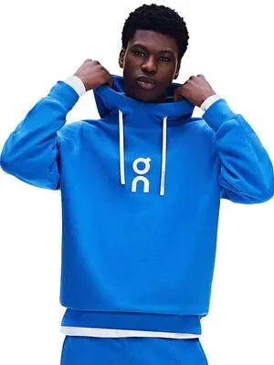 On Club Cott Blend Logo Drawstring Hoodie - Jay