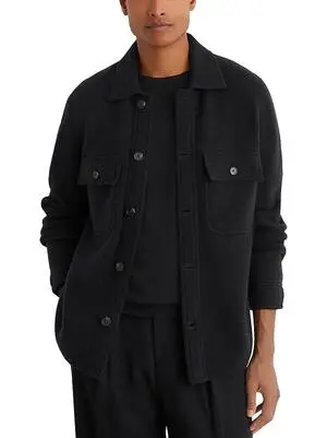 REISS Banstead Wool Overshirt - Navy