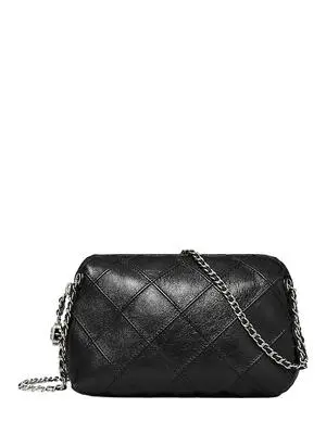 TORY BURCH Fleming Distressed Quilted Leather Crossbody