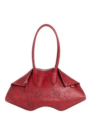 Alexander McQueen Manta Leather Top Handle Bag - Ruby Red