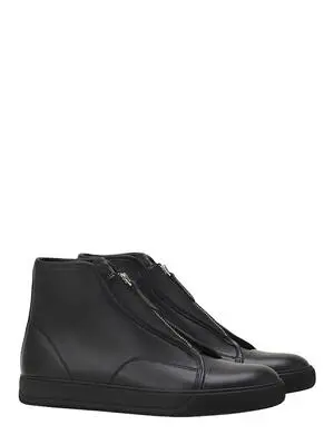 LANVIN Dbb1 High-top Sneakers In Leather - Black