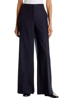 Lafayette 148 New York Thames Wide Leg Wool Pants - Ink