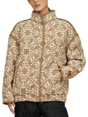UGG Bright Snap Front Sherpa Fleece Jacket - Sand