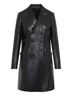 TOM FORD Silky Guantania Leather Sartorial Peacoat - Black