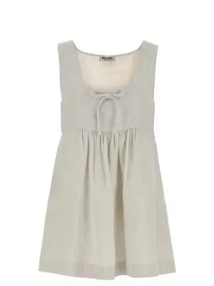 Miu Miu Lightweight Linen Mini Dress For - Grey
