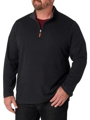 OAK HILL BY DXL Big & Tall 1/4-zip Tech Reversible Pullover - Black