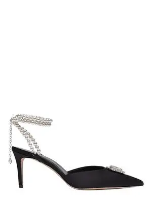 ZENA ZIORA The Dame 75 Pearl Stiletto Heel - Black