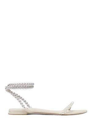 ZENA ZIORA Lady Antoinette Pearl Flat Sandal - Ivory