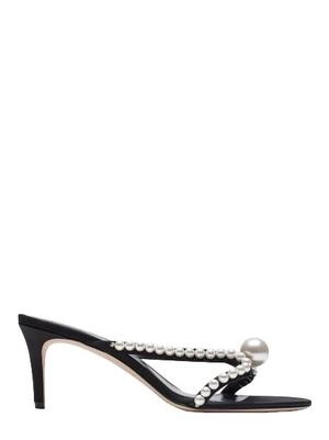ZENA ZIORA Her Grace 60 Pearl Stiletto Sandal - Black