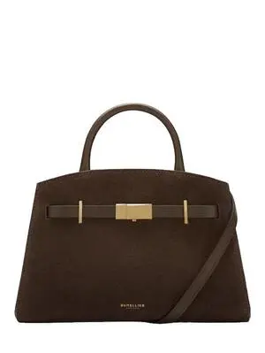 DEMELLIER The Small Hudson Leather Suede Bag - Mocha