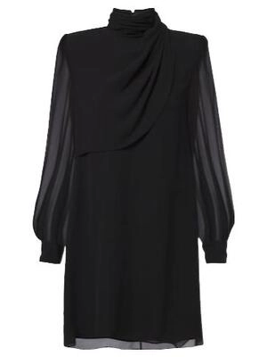 Valentino Garavani Draped Silk Georgette Minidress - Black