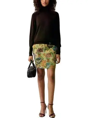 Luisa Spagnoli Fulcro Bead-embellished Tapestry-effect Mini Skirt - Neutrals