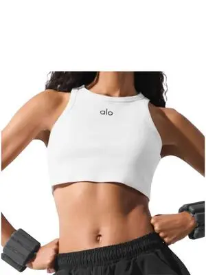 Alo Yoga Aspire Tank - White Black