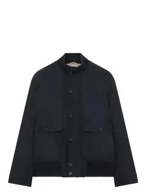 LARDINI Padded Knit-collar Jacket