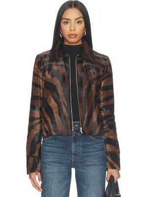 Simkhai Daria Jacket In Brown - Zebra