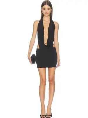 SIDERA Lyra Cowl Neck Mini Dress - Black