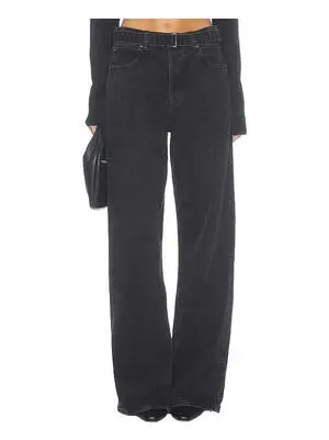FRAME The Belted Loose Jeans In Black - Venue