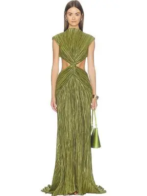 Cult Gaia Voss Gown In Olive - Chive