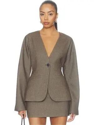 FAVORITE DAUGHTER The Power Move Blazer In Brown - Espresso