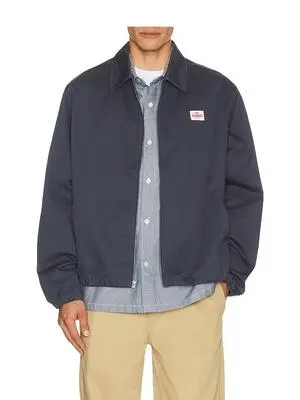 Brixton Trademark Lightweight Garage Zip Jacket In Navy - Washed Navy