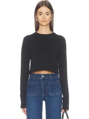 FAVORITE DAUGHTER The Laura Crop Top Long Sleeve - Black