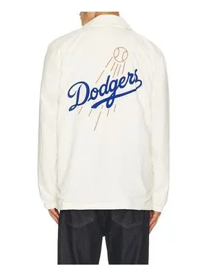 Mitchell & Ness Mlb Los Angeles Dodgers Retro Roots Coaches Jacket - Cream
