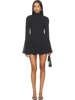 MORE TO COME Ezria Ruffle Mini Dress - Black