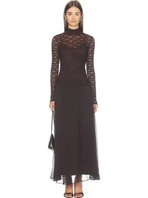 Astr The Label Camila Dress In Brown - Espresso