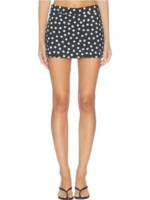 LOVERS AND FRIENDS Quincy Skort In Black & White - Black & Ivory Dot