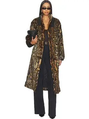 ET OCHS Vonn Combo Coat In Brown - Leopard Multi