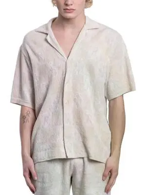 REPRESENT Check-pattern Crochet Shirt - Neutrals