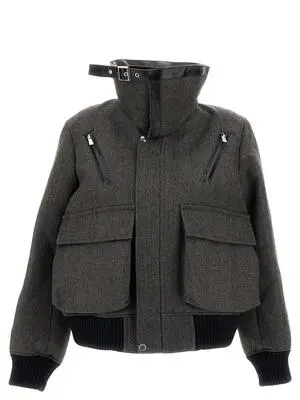 Sacai Gubbotto Imbottito Herringbone - Brown