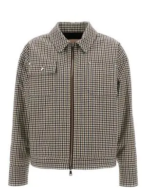Plan C GIACCA BLOUSON IN LANA A QUADRI Multicolor