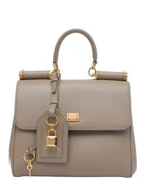 Dolce & Gabbana My Sicily Mini Leather Handbag With Removable Shoulder Strap - Brown