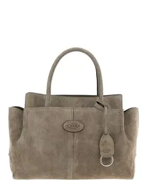 TOD'S Borsa Shopping Piccola In Pelle Scamosciata - Grigio