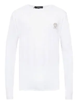 Versace Logo Long-sleeve Top - White