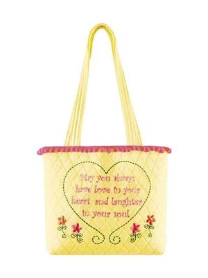 C&F HOME May You Always.. Ruffle Tote Yellow