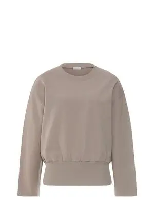 Hanro Natural Living Cotton Blend French Terry Sweatshirt Rose Grey