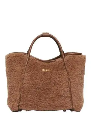 Max Mara Xs Marine Hair & Silk Tote - Camel