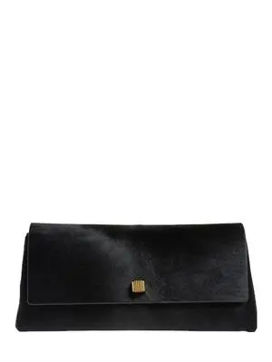 Khaite Audrey Calf Hair Clutch - Black