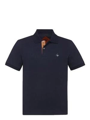 Mcm Diamond Patch Piqué Polo - Navy