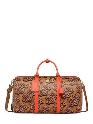 Mcm Ottomar Weekender Bag In Disco Visetos - Cognac