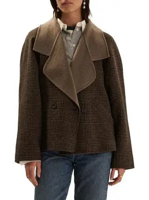 FAVORITE DAUGHTER Cameron Houndstooth Coat - Ganache Houndstooth