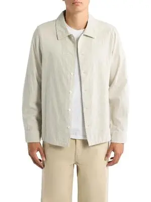 RHYTHM Bank Stripe Long Sleeve Button Shirt - Olive