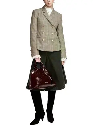 Essentiel Antwerp Karina1 Checked Double-breasted Blazer - Neutrals
