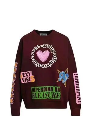 Essentiel Antwerp Graphic-print Sequin-embellished Sweatshirt - Red