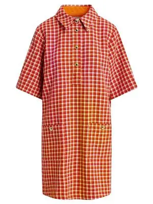 Essentiel Antwerp Kooky Checked A-line Mini Dress - Red