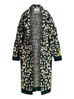 Essentiel Antwerp Keo Leopard-jacquard Cardigan - Green