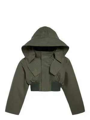 Balenciaga Cropped Military Parka - Green