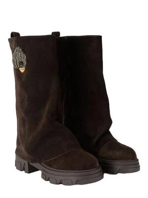 Kurt Geiger Stomp Leather Foldover Boot - Brown